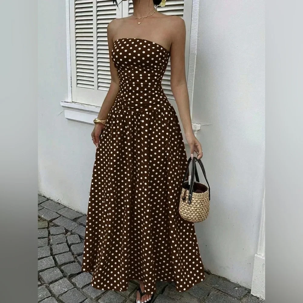 A Classy Chic Boutique | Other | Polka Dot Strapless Maxi Dress | Poshmark